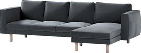 Potah na pohovku IKEA Norsborg 4-místná se šezlongem barva šedá látka sametová