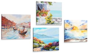 Set obrazů malovaná krajinka