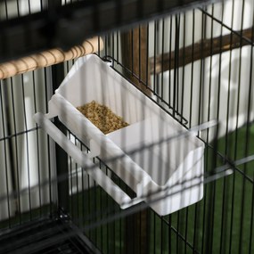 Ptačí klec PawHut na kolečkách Velká dvoupatrová voliéra s vyjímatelnými zásobníky, krmítky a bidly pro kanáry aandnbsp;and budgie 51.5x50x140 cm Čer…