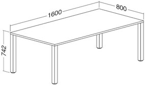 Stůl ProOffice B 160 x 80 cm, třešeň