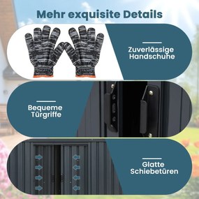 Costway Kovový zahradní přístřešek | Přístřešek na nářadí 3,25 m³ se šikmou
