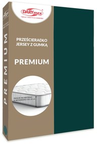 JERSEY PROSTĚRADLO PREMIUM 180X200 CM TMAVĚZELENÉ