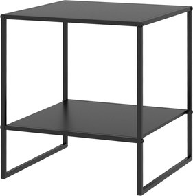HOMCOM Odkládací stolek s policí 40x40x45 cm, konferenční stolek s ocelovým rámem, noční stolek do obývacího pokoje a ložnice v černé barvě | Aosom.de