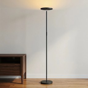 HOMCOM RGB lampička Uplighter, stmívatelná lampa s dálkovým ovládáním a dotykovým ovládáním, 350° otočná hlava, černá