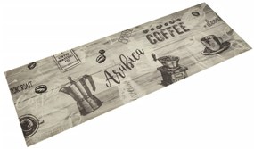 Kuchyňský koberec omyvatelný Káva šedý 60 x 180 cm samet