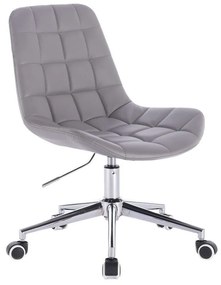 LuxuryForm Židle PARIS na stříbrné podstavě s kolečky - šedá