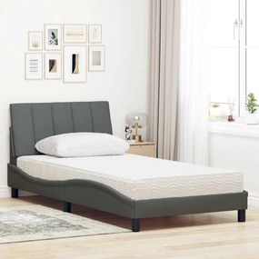 Postel s matrací Hanko tmavě šedá 100 x 200 cm textil 3310511