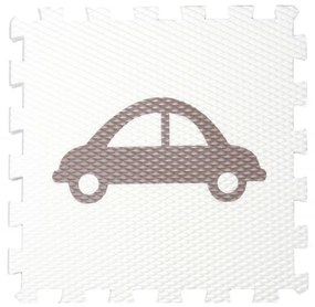 Vylen Pěnové podlahové puzzle Minideckfloor s autem Tyrkysový s bílým autem 340 x 340 mm