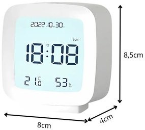 Verk Group Budík s datem a teplotou s funkcí snooze lcd vlhkost vzduchu