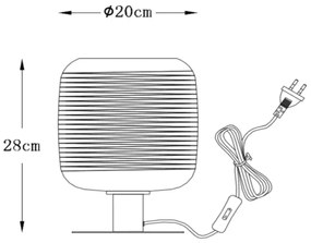 Lucide 70583/01/11 - Stolní lampa ERYN 1xE27/60W/230V