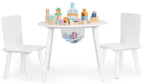 ECOTOYS Dětský dřevěný stolek MODERN + 2 židle