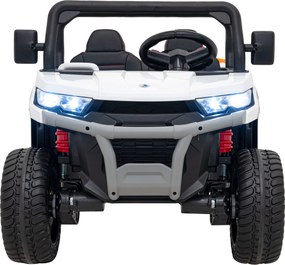 Ramiz Dětské auto Pick-Up Speed 900 bílé + pohon 4x4 + pohyblivá korba + zavazadlový prostor + dálkové ovládání + lopatka + LED a zvuky