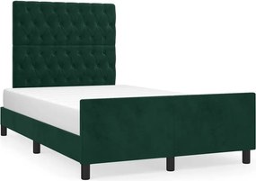Rám postele bez matrací tmavě zelené 120x190 cm samet 3270599