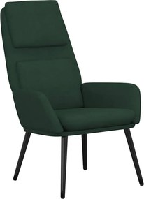 Relaxační křeslo se stoličkou tmavě zelené textil 3097773