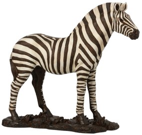 Bílo-černá antik dekorace Zebra - 53*18*48cm