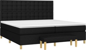 Box spring postel s matrací černá 200x200 cm textil 3137503