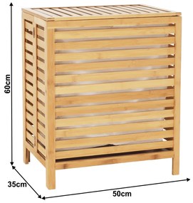 Kondela Koš na prádlo, bambus/bílá, MENORK