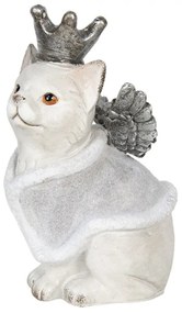 Dekorace kočka s křídly a korunkou – 17x15x28 cm