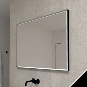 Comodo Zrcadlo v černém kovovém rámu s LED osvětlením po obvodu Nikoletta LED 14 BLACK Typ: bez vypínače, Rozměry (cm): 60x65 - (Nikoletta LED 14/60 BLACK)