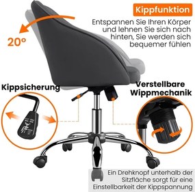 Sada 2 ks – Kancelářská židle Yaheetech – šířka 56,5 cm (267492589069)