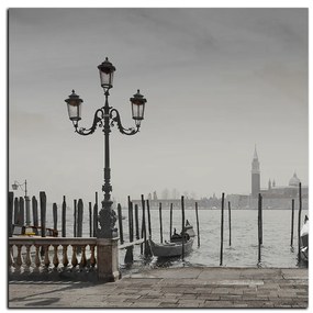 Obraz na plátně - Velký kanál a gondoly v Benátkách - čtverec 3114QA (50x50 cm)