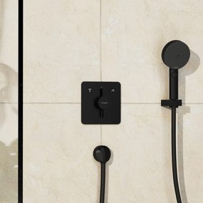 Hansgrohe DuoTurn Q, baterie pod omítku pro 2 spotřebiče, černá matná, HAN-75414670