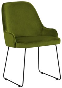 OnaDnes -20% Zelená sametová jídelní židle MICADONI OLIVINE