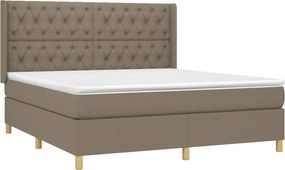 Box spring postel s matrací a LED taupe 160x200 cm textil 3139129