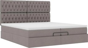 Osmanský rám postele s matracíes taupe 200x200cm textil 3313269
