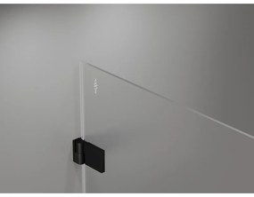 Mexen Lunar-B, levý výklopný sprchový kout 95 x 80 cm, 8mm čiré sklo, černý profil, 832-095-080-70-00-L