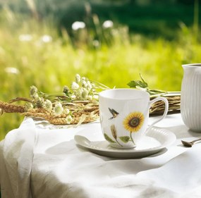 KÄHLER Porcelánový hrnek Hammershøi Summer Sunflower, žlutá barva, porcelán