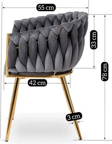 Jídelní židle Keva Velvet, šedá