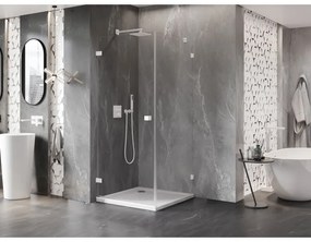 Mexen Lunar-B, výklopný sprchový kout levý 70 x 70 cm, 8mm čiré sklo, bílý profil, 832-070-070-20-00-L