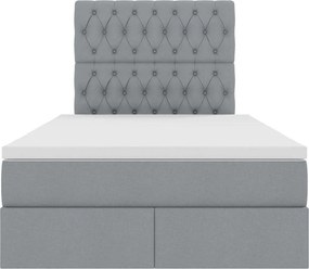 Postel s úložným prostorem a matrací Světle šedá 120 x 200 cm 3371835