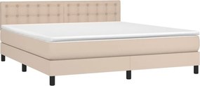 Box spring postel s matrací cappuccino 160x200 cm umělá kůže 3141136