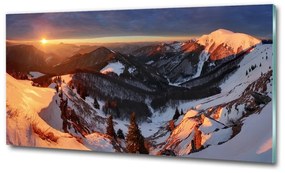 Wallmuralia Fotoobraz na skle Zima v horách 100x50