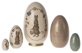 Dřevěná vajíčka Easter Babushka Eggs - set 5 ks Maileg