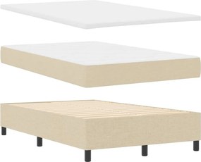 Postel s boxspringem s čelo Krémová 120 x 190 cm textil 3339453