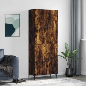 Skříň highboard kouřový dub 69,5 x 34 x 180 cm kompozitní dřevo - Default Title