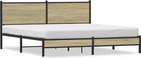 Kovový rám postele bez matrace dub sonoma 183 x 213 cm 3301392