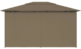 vidaXL Marketos Zahradní altán se závěsy 4 x 3 m taupe 180 g/m²