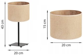 Stolní lampa Juta, 1x jutové stínítko, (výběr ze 2 barev konstrukce), n