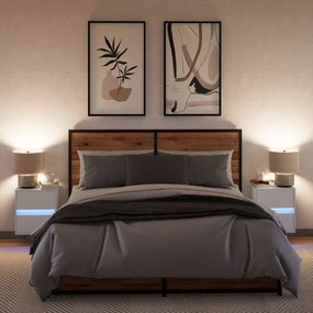 Nástěnné noční stolky s LED osvětlením 2 ks bílé 3307962
