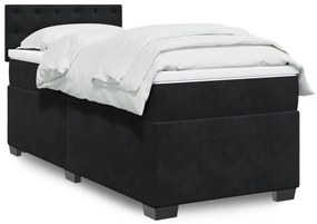 Box spring postel s matrací černá 90x200 cm samet 3288512