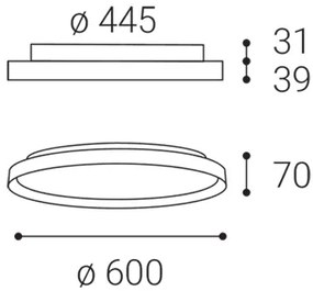 LED2 1274953ZBTW Moon, stropní svítidlo, 60W LED 3000-4000K ZIGBEE TW, černá, Ø60cm
