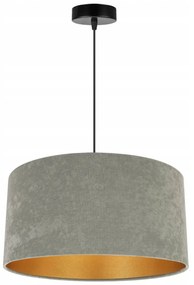 Závěsné svítidlo MEDIOLAN, 1x olivové/zlaté textilní stínítko, (fi 40cm)