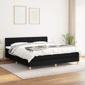 Box spring postel s matrací černá 160x200 cm textil 3140867