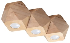 Sollux Lighting Stropní svítidlo WOODY 3 přírodní dřevo