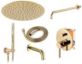 Rea Lungo - podomítkový vanový set se sprchou + box P6300 - komplet sada, zlatá, REA-P4125
