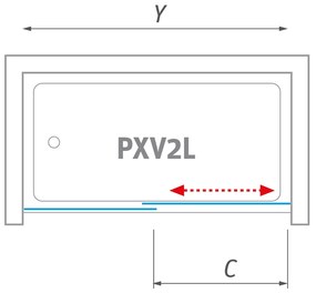 Vanová zástěna s posuvnými dveřmi PXV2(L/P) 1480–1530 600 Transparent Brillant Levá PXV2L /1500 451-150000L-00-02